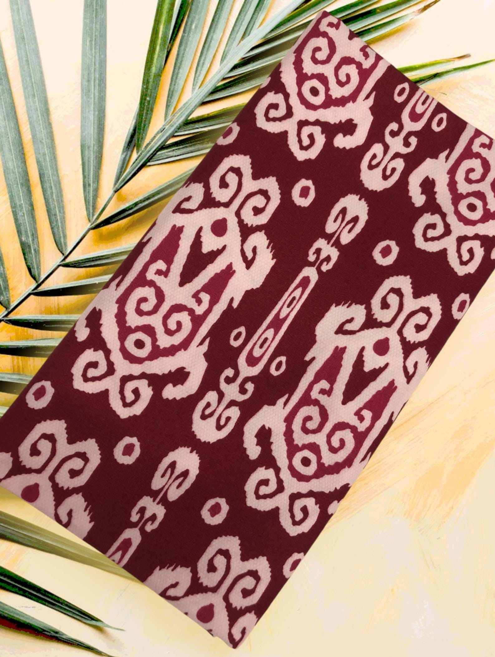 Batik Sarong in Crimson Maroon Color, Sarawak Borneo Batik Fabric, Iban ...