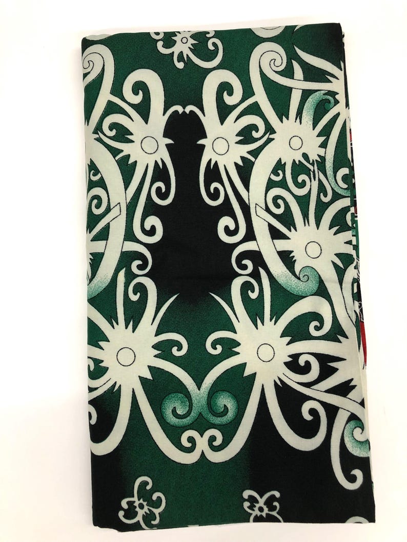 Green Red Ornamental Batik, Sarawak Dayak Iban Sarong With Floral ...