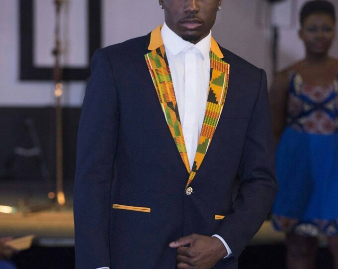 African Coat for Men/ African Jacket for Men/ Coat With Ghana Kente on ...