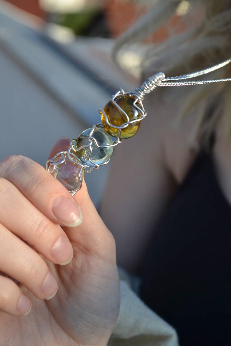 Frozen and Elsa Inspired Blue Transparent Wire Wrapped Glass Pendant on ...