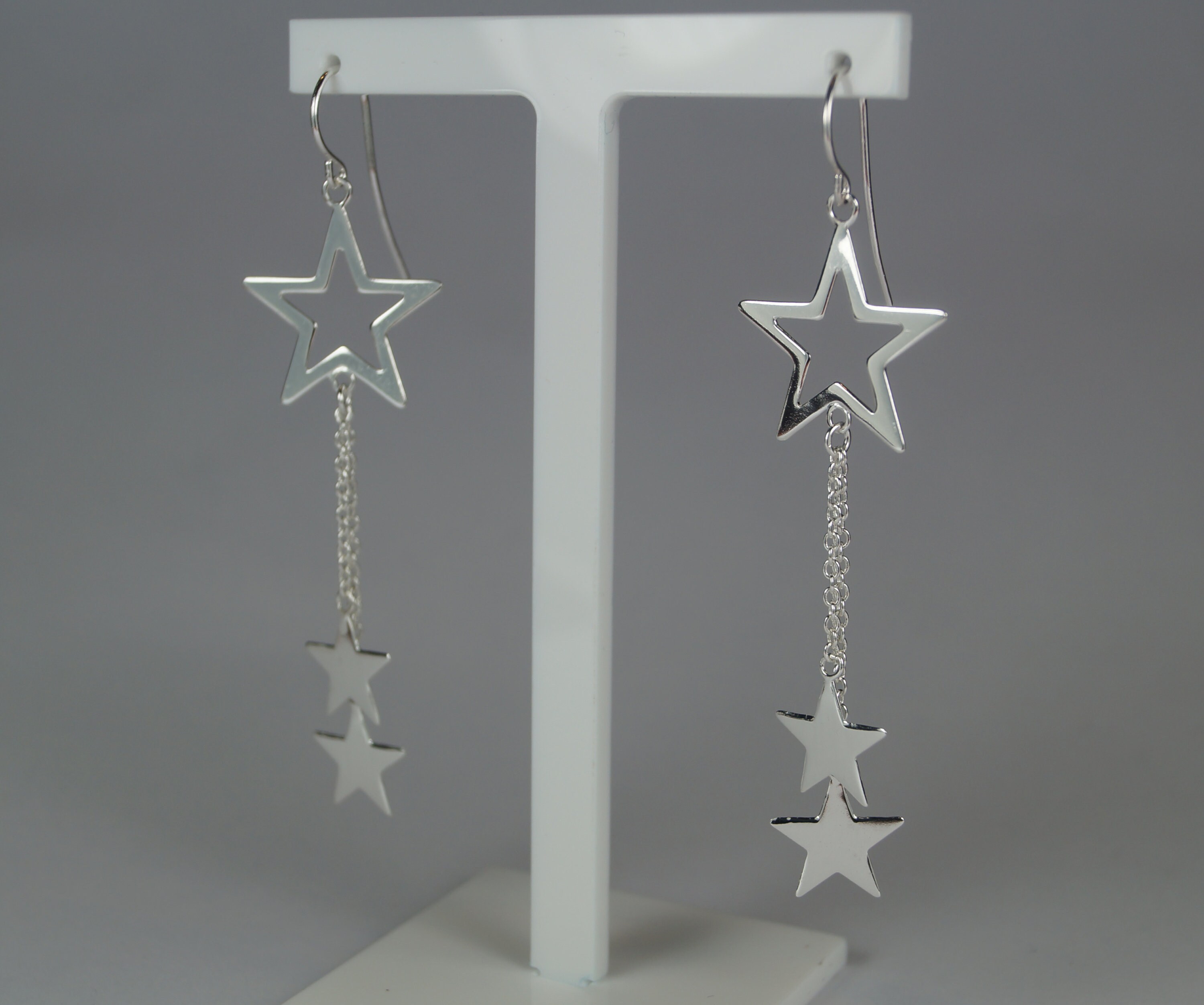 Sterling Silver Star Dangle Earrings Sterling Silver Star - Etsy