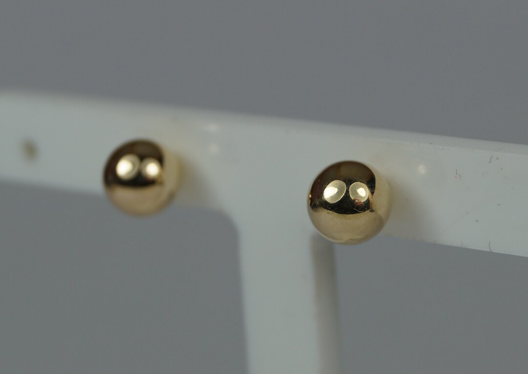 9ct Gold Ball Stud Earrings, 6mm Solid Gold Studs - Etsy