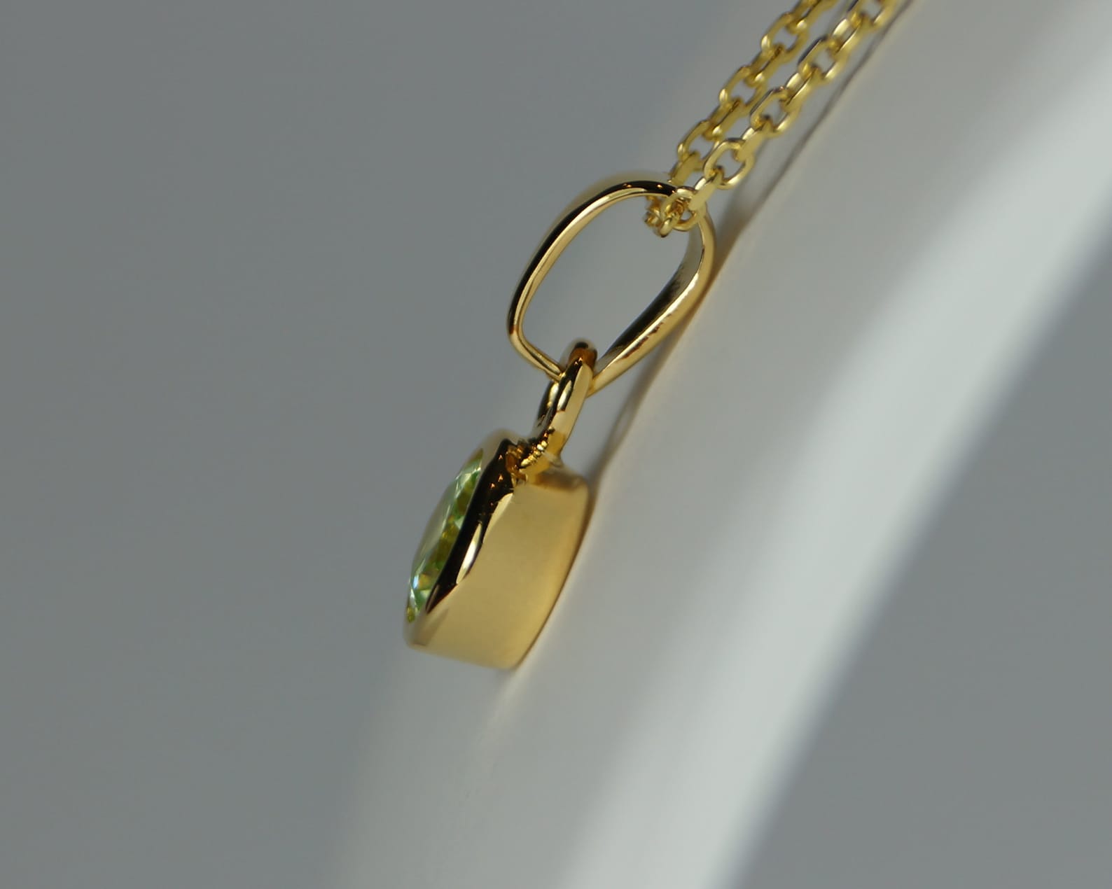 Peridot Necklace, Gold Vermeil and CZ Peridot Necklace, August ...