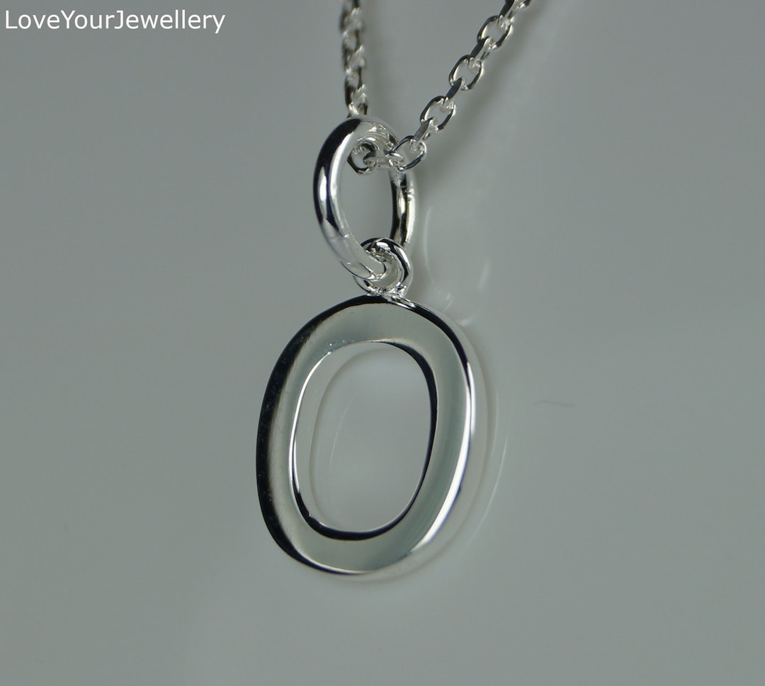 Initial O Sterling Silver Pendant Necklace, Silver Initial O, Silver ...