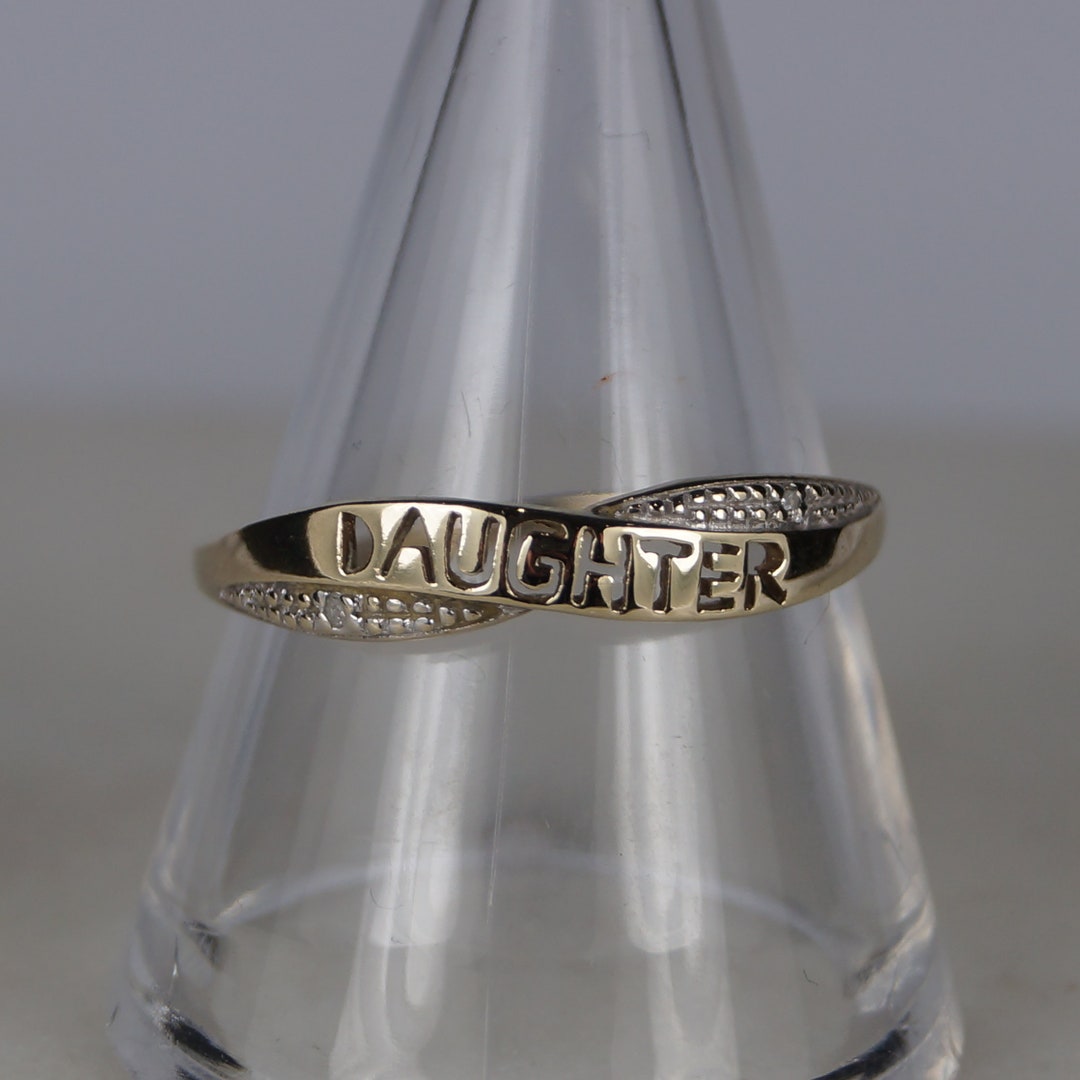 Vintage daughter Gold Diamond Ring, Second Hand Gold DAUGHTER Ring ...