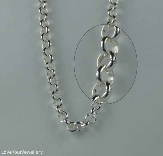 Silver Necklace Sterling Silver Rolo Belcher Necklace 16 18 20 22 24 Inch 41 46 51 56 61cm Sterling Silver 925 Belcher Rolo Necklace
