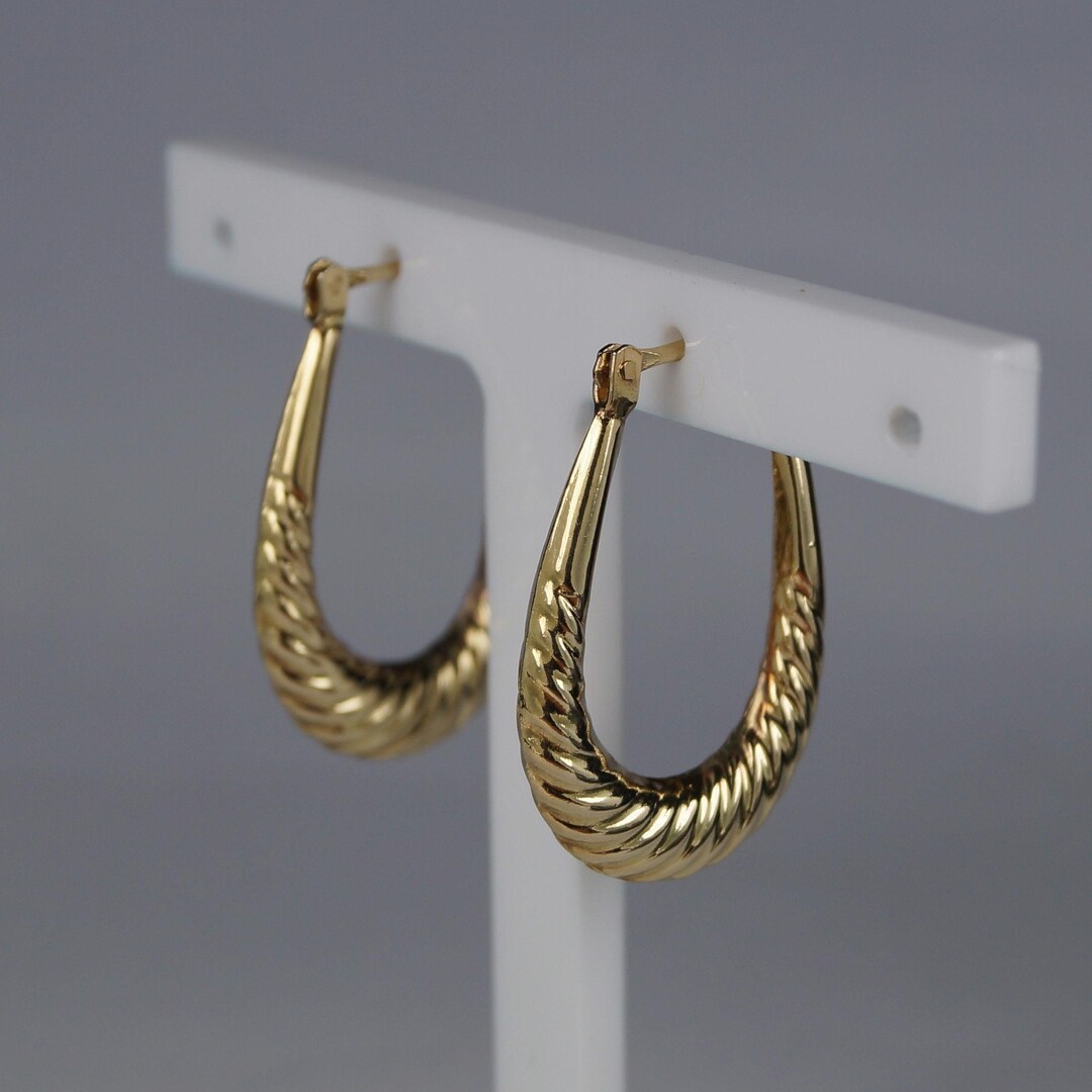 Vintage Gold Creole Hoop Earrings. Pre-owned 9ct Gold Creole Earrings ...