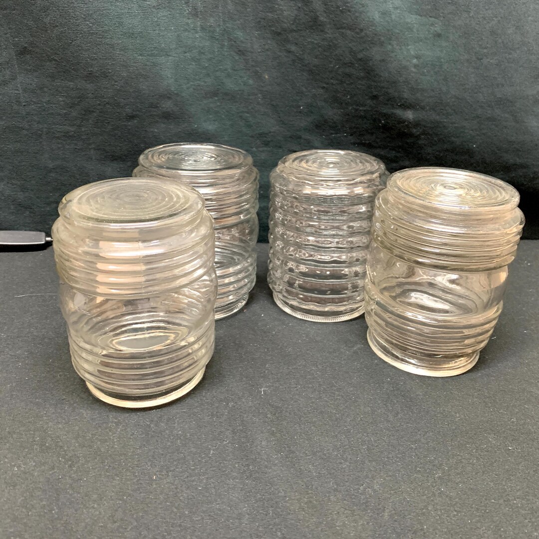 Vintage Ribbed Glass Jam Jar Globes: Porch Light Replacement, Craft ...