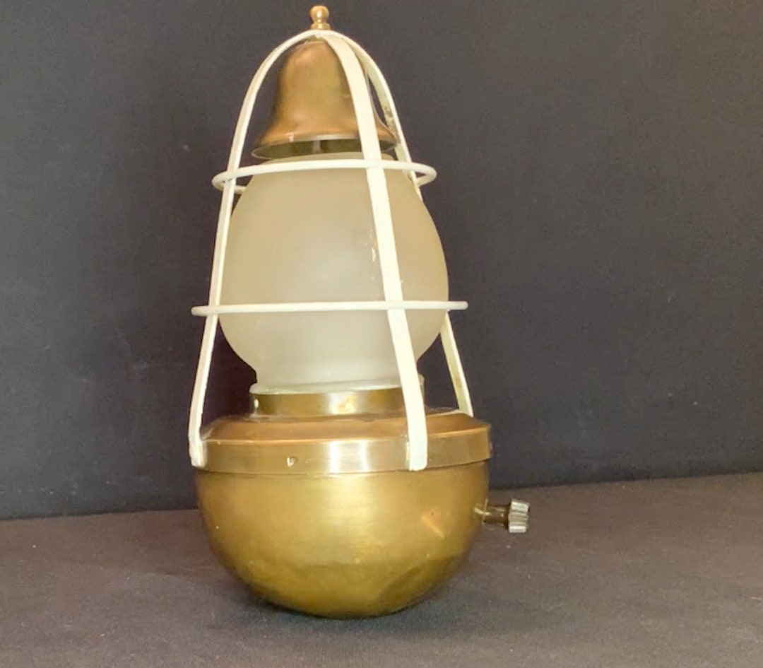 Antique Brass Buoy Shaped Lamp With Bell, Yacht Lamp, Nautical Theme ...