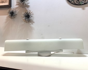MCM Bathroom Channel Glass Vanity Light With Electrical Outlet and ...