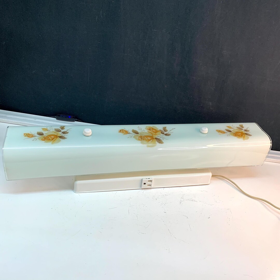 Mid Century U Shaped Glass Shade 4 Light Vanity Fixture, Channel Glass ...