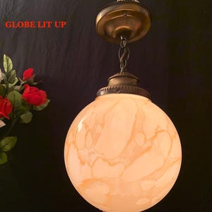 Ceiling Light With Marble Glass Ball Globe - Etsy