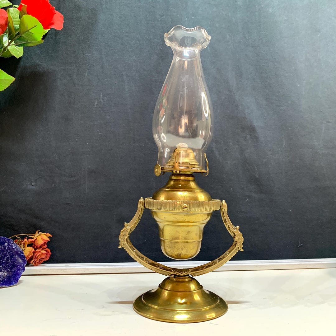 Antique Yacht Light, Gimbal Oil Lamp, Vintage Brass, Sail Boat Lamp ...
