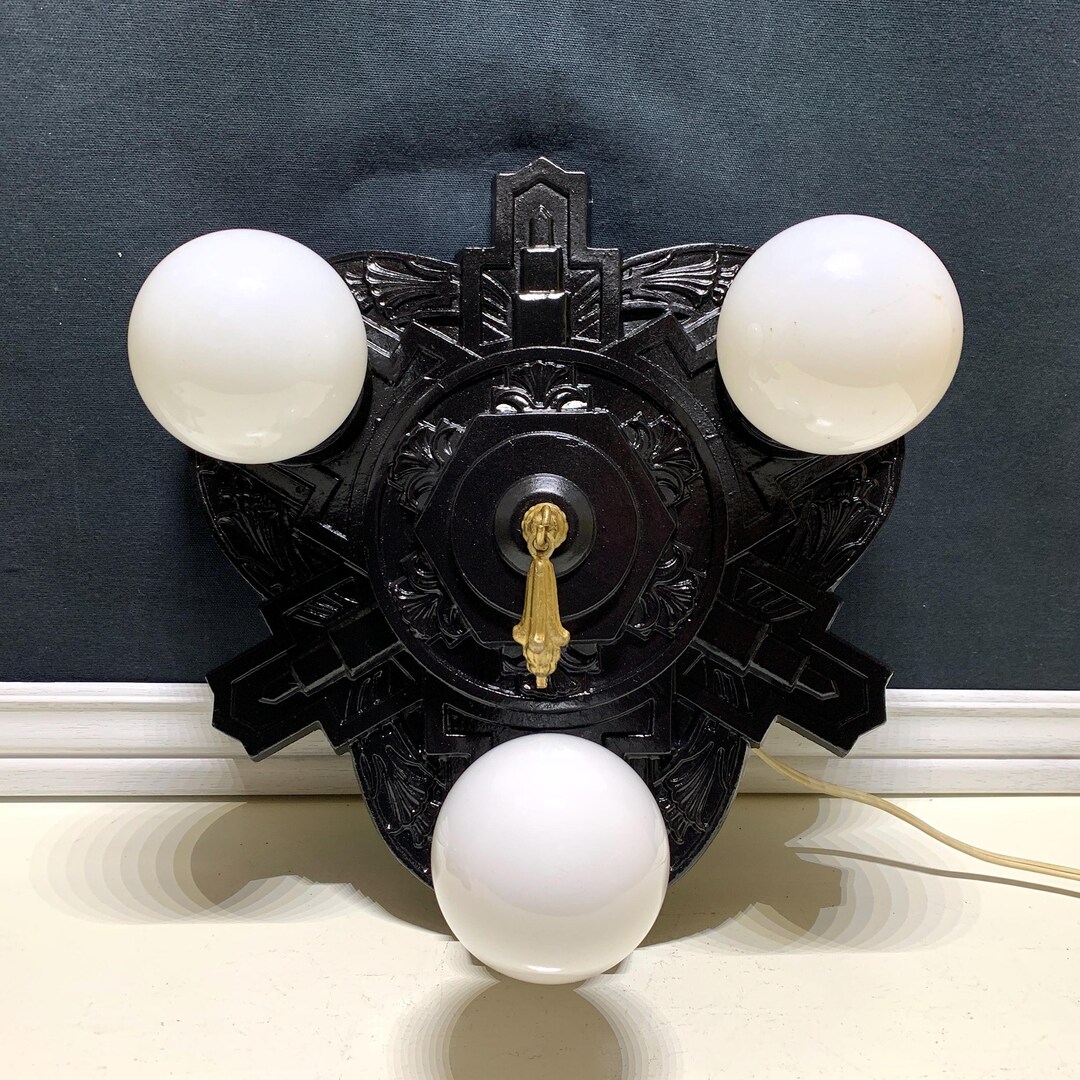 Flush Mount Cast Metal Ceiling Light, 1920's Art Deco , Farmhouse Light ...