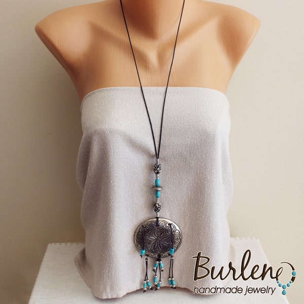 Long Boho Necklace - Etsy