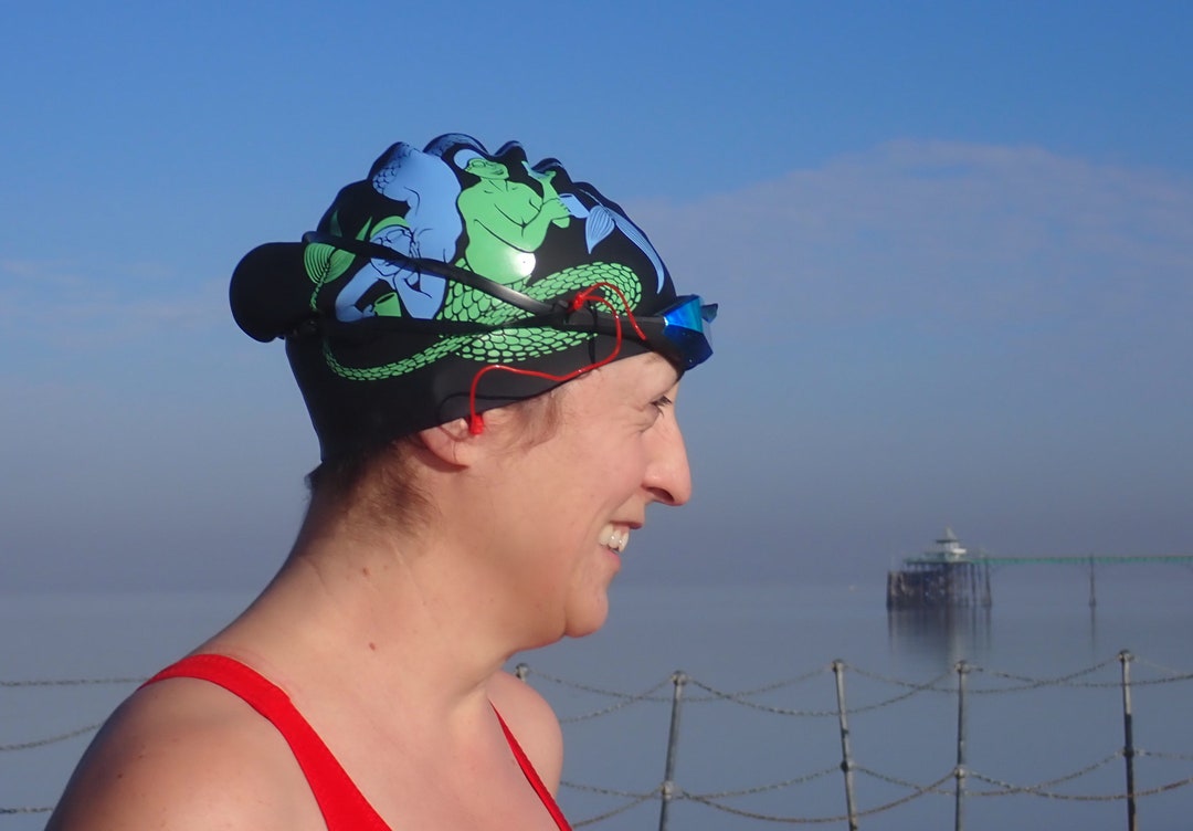 Long Hair Mermaid Swim Hat - "sea Cake" - Nancy Farmer Swimming Hat ...