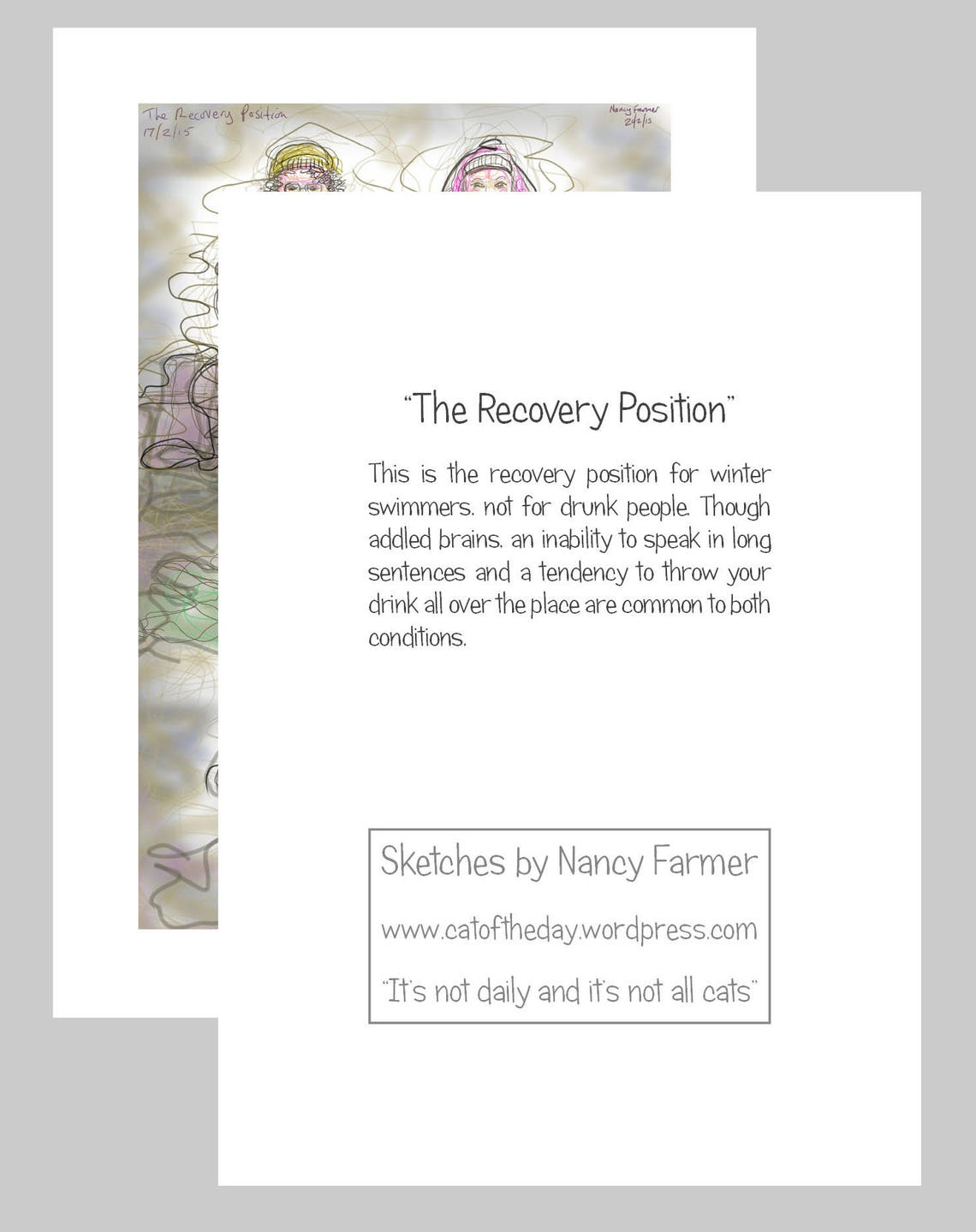 Greetings Card: 'the Recovery Position' Art Card | Etsy