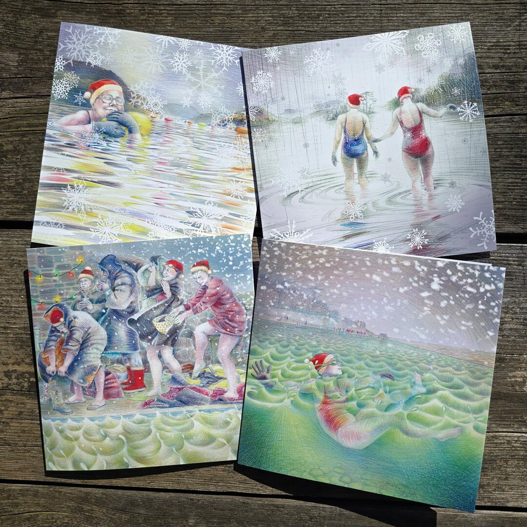 Outdoor Swimmers' Christmas Cards by Nancy Farmer - Featuring Clevedon ...