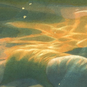 Art Print by Nancy Farmer 'floating' From a Swimmer Painting Open Water ...