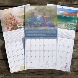 Swimming Calendar for 2024 by Nancy Farmer aqueous Interruptus Drawings ...