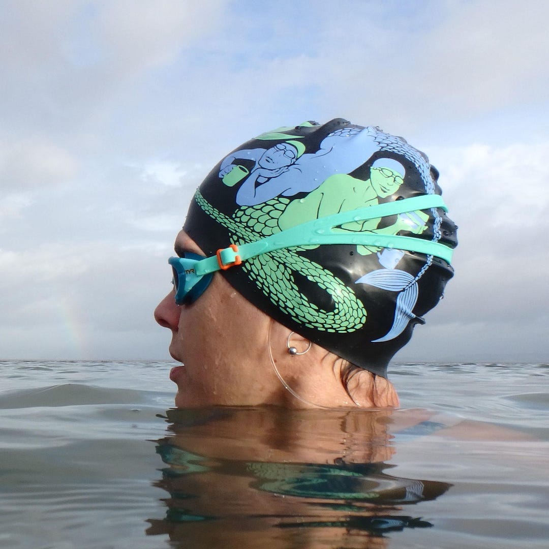 Nancy Farmer Mermaids Swimming Hat - "sea Cake" - Swim Cap, Standard ...