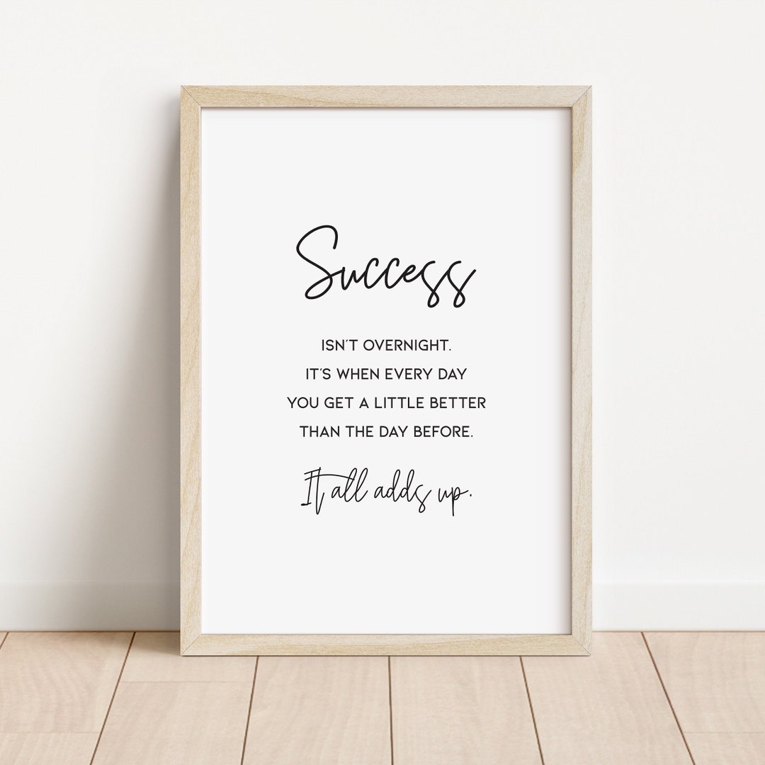 Success Wall Art, Motivational Workplace Poster, Success Quote Print ...