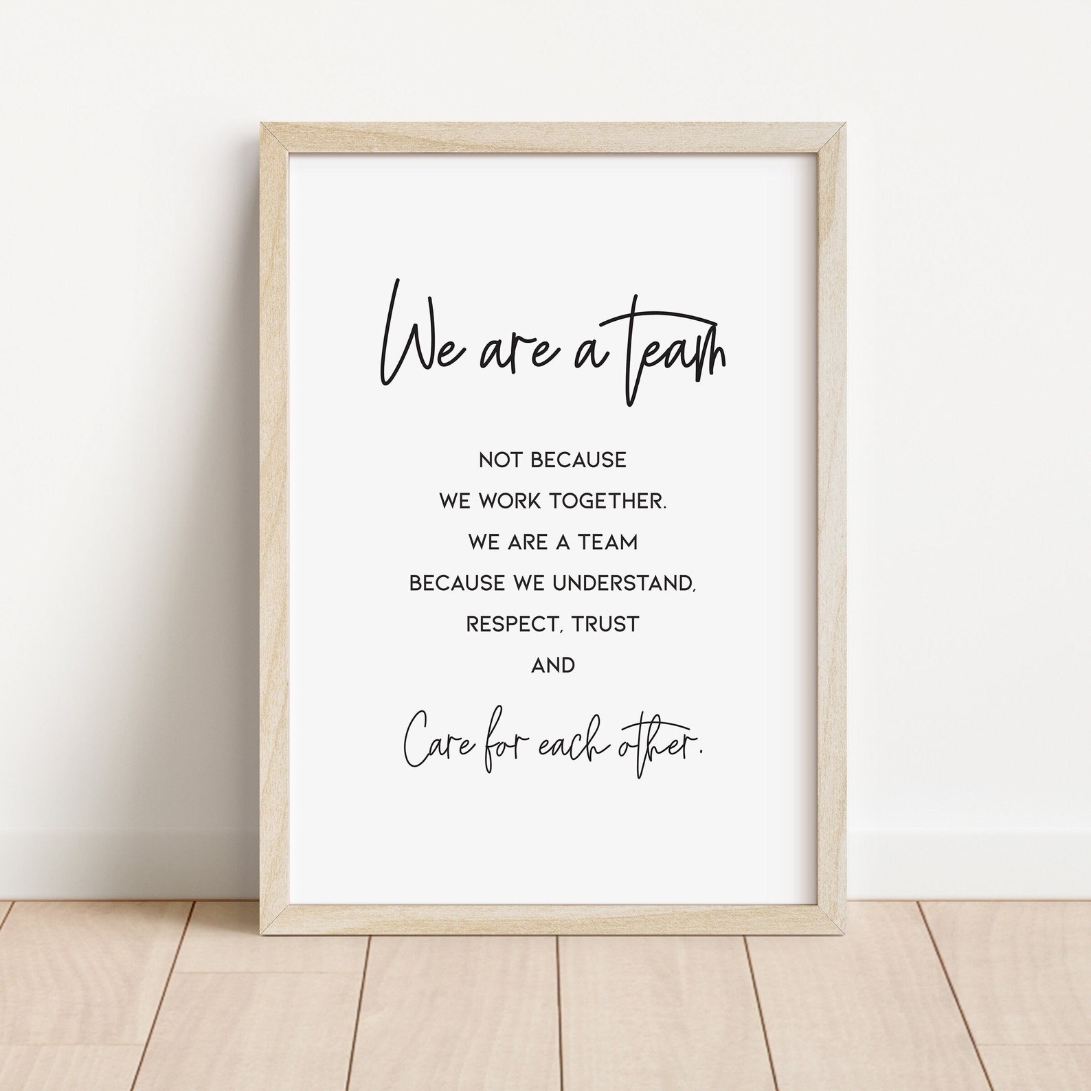 We Are A Team Printable Poster, Teamwork Quote Print, Team Quote Office ...