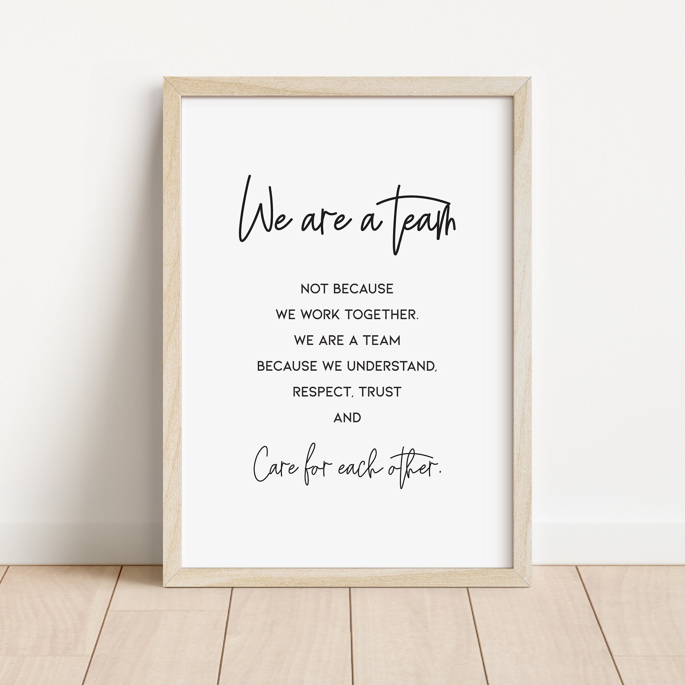 We Are A Team Printable Poster, Teamwork Quote Print, Team Quote Office ...