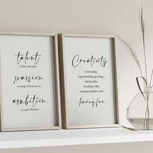 Creativity Quotes Print, Set of 2 Printable Wall Art, Motivational ...