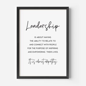 Leadership Quotes, Printable Office Decor, Leadership Gifts, Leader ...