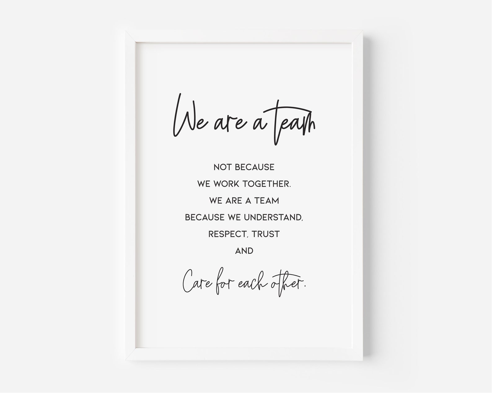 We Are A Team Printable Poster, Teamwork Quote Print, Team Quote Office ...
