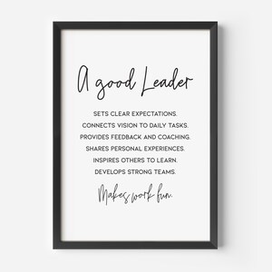 Leadership Quotes, Printable Office Decor, Leadership Gifts, Leader ...