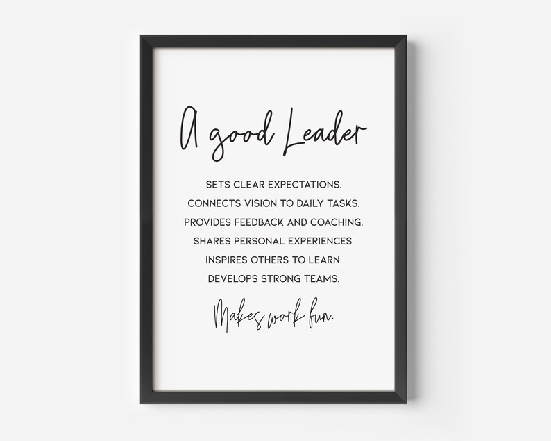 Leadership Quotes, Printable Office Decor, Leadership Gifts, Leader ...