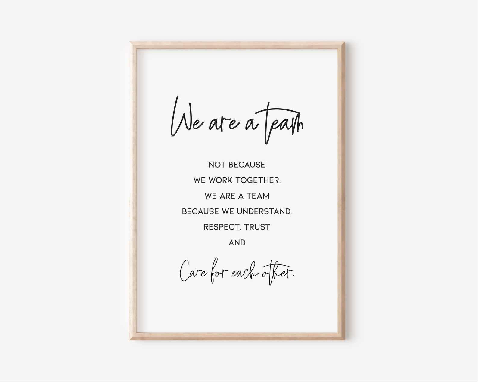 We Are A Team Printable Poster, Teamwork Quote Print, Team Quote Office ...