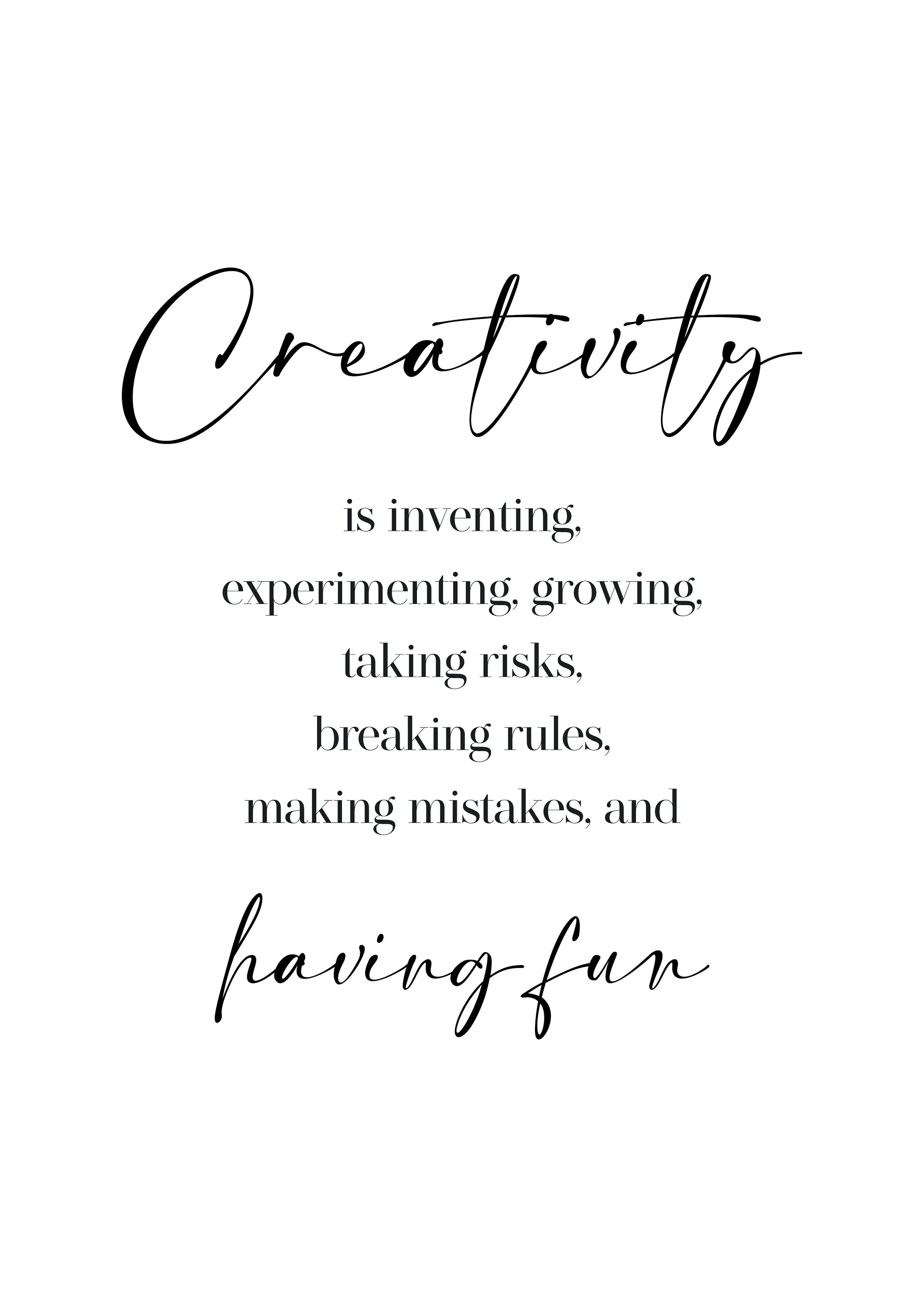 Creativity Quotes Print, Set of 2 Printable Wall Art, Motivational ...