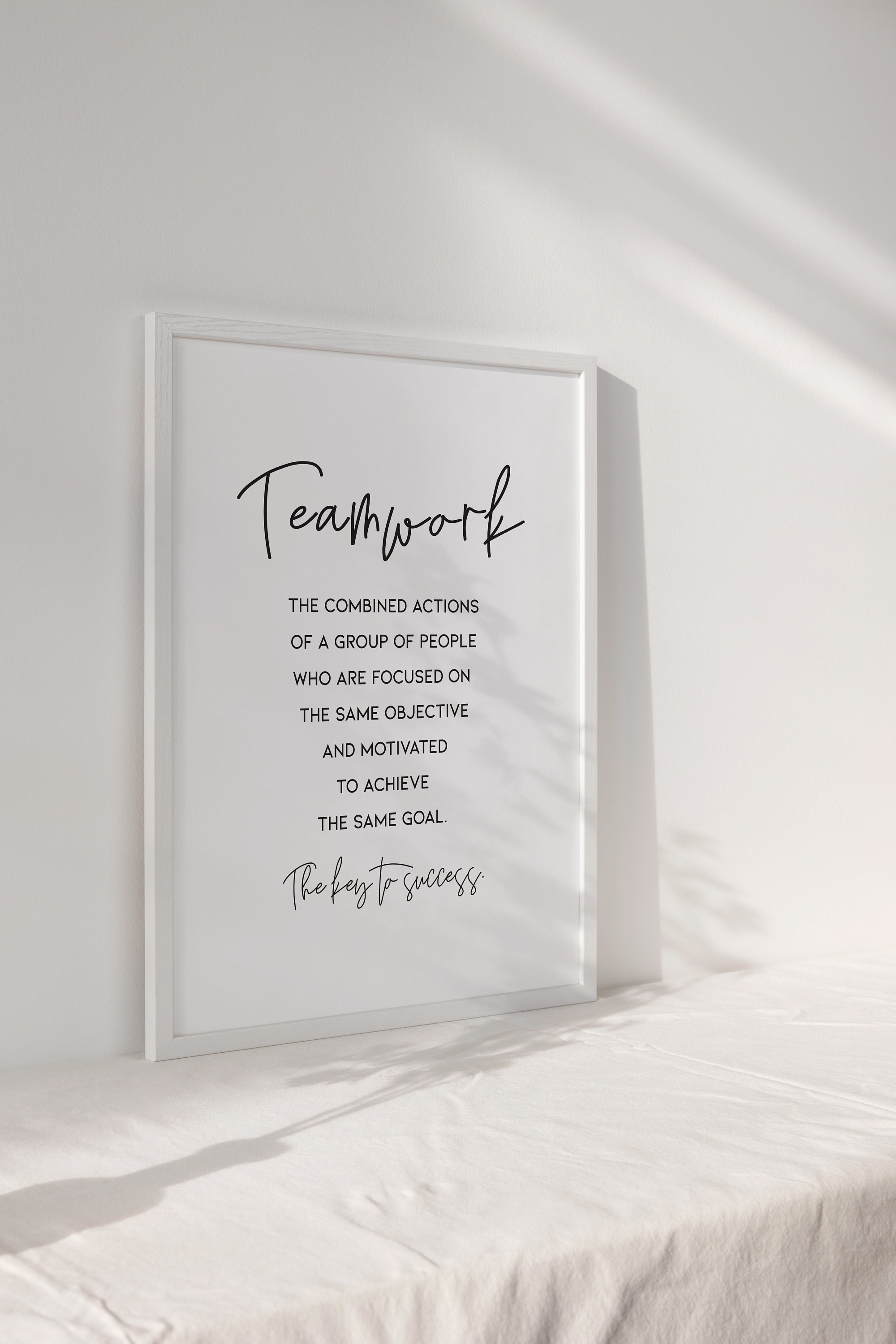 Teamwork Definition Print, Teamwork Quote Office Wall Art, Motivational ...