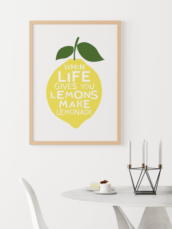 When Life Gives You Lemons Make Lemonade Wall Print Lemon | Etsy