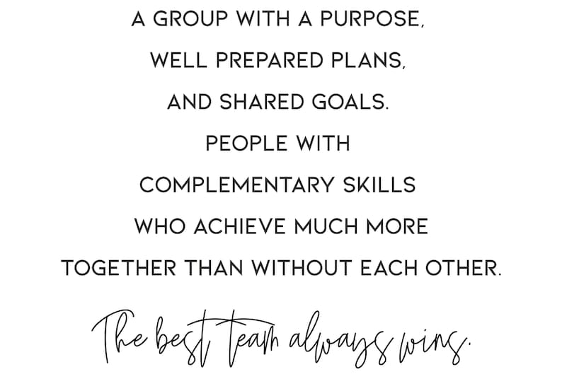 Team Definition Digital Download Print, Team Quote Office Wall Art ...