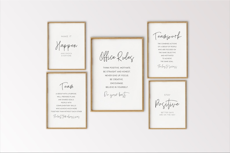 Team Office Rules, Teamwork Quotes, Office Wall Decor, Motivational ...