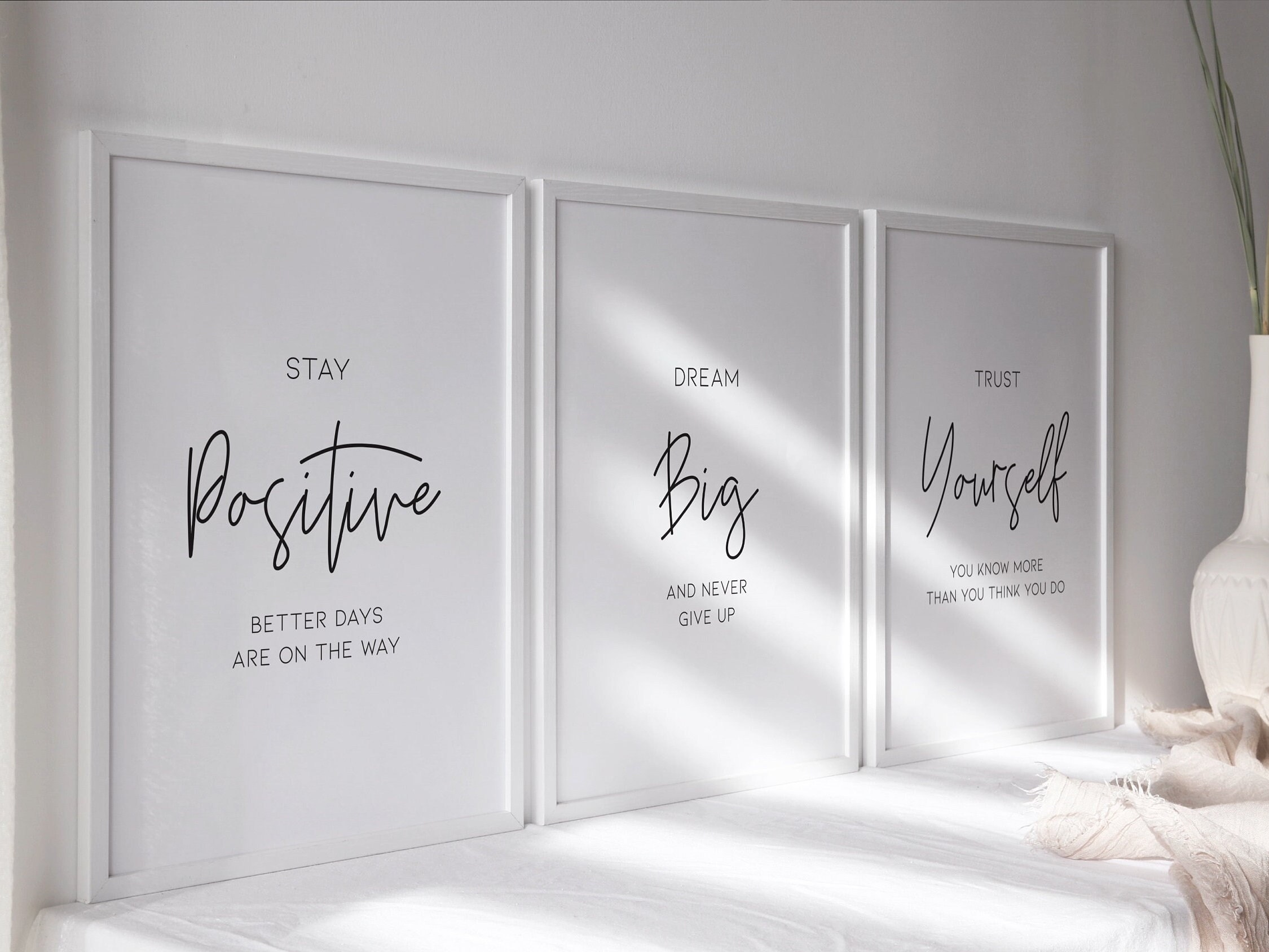 Stay Positive, Work Hard, Make It Happen, Motivational Set of 6 Prints ...