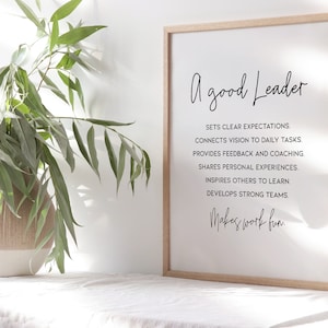 Leadership Quotes, Printable Office Decor, Leadership Gifts, Leader ...