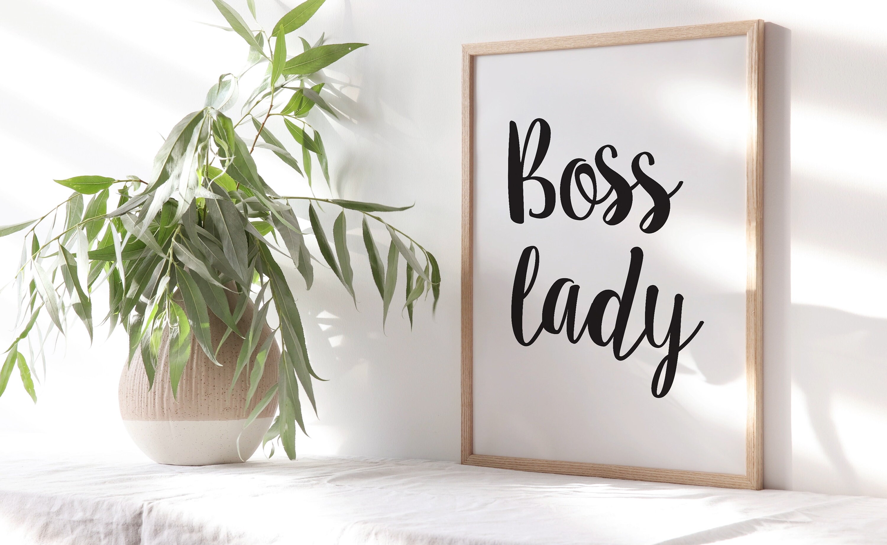 Boss Lady Sign, Printable Wall Art, Boss Lady Print, Office Wall Decor ...