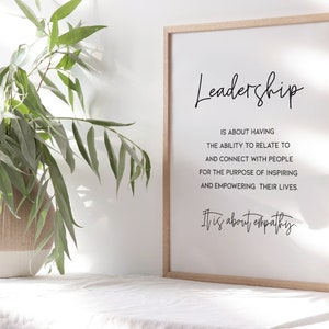 Leadership Quotes, Printable Office Decor, Leadership Gifts, Leader ...