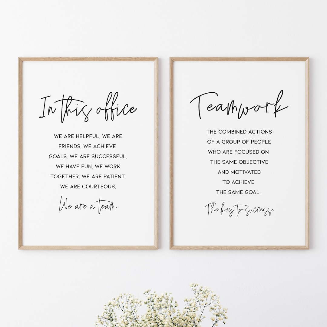 Inspirational Office Wall Decor, in This Office We Are A Team, Teamwork ...