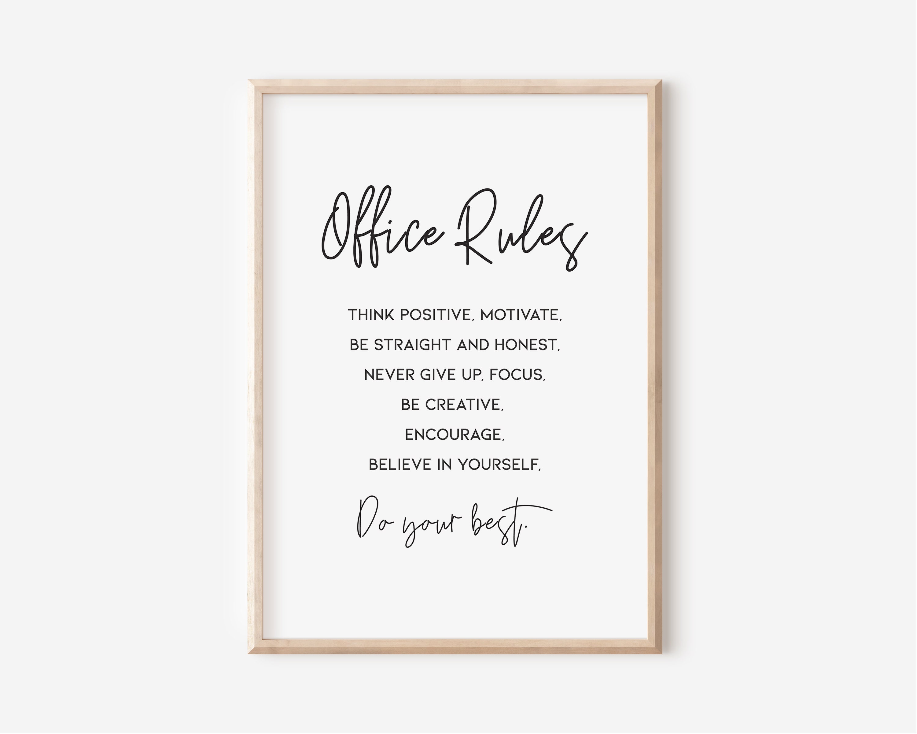 Team Office Rules, Printable Office Quotes, Inspirational Teamwork ...