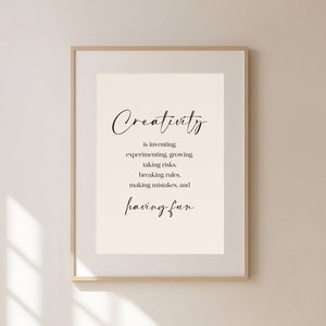 Creativity Quotes Print, Set of 2 Printable Wall Art, Motivational ...