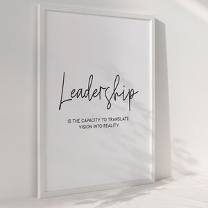 Leadership Quote Office Decor, Printable Leadership Wall Art, Work ...
