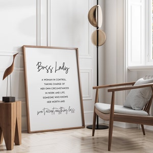 Boss Lady Office Decor, Boss Lady Gift, Woman Office Wall Art, Office ...
