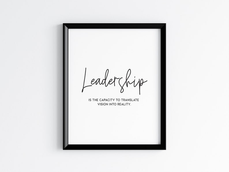 Leadership Quote Office Decor, Printable Leadership Wall Art, Work ...