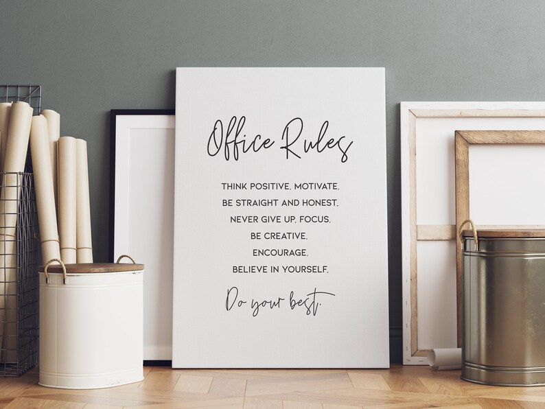 Team Office Rules, Printable Office Quotes, Inspirational Teamwork ...